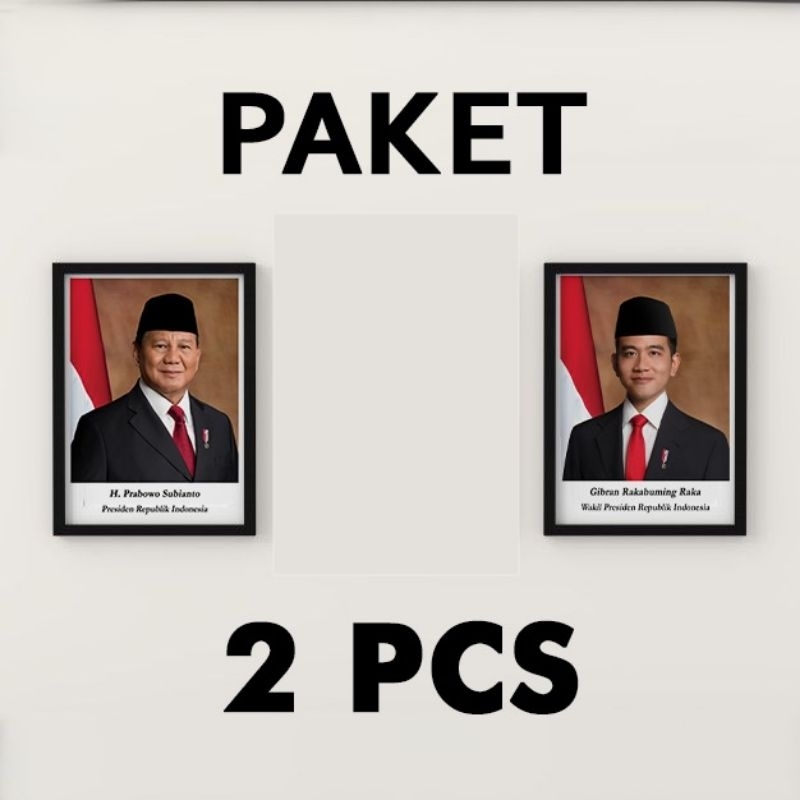 Jual Paket Bingkai Cetak Foto Presiden Dan Wakil Presiden 2024 2029 Ukuran 8R Plus Bingkai ...