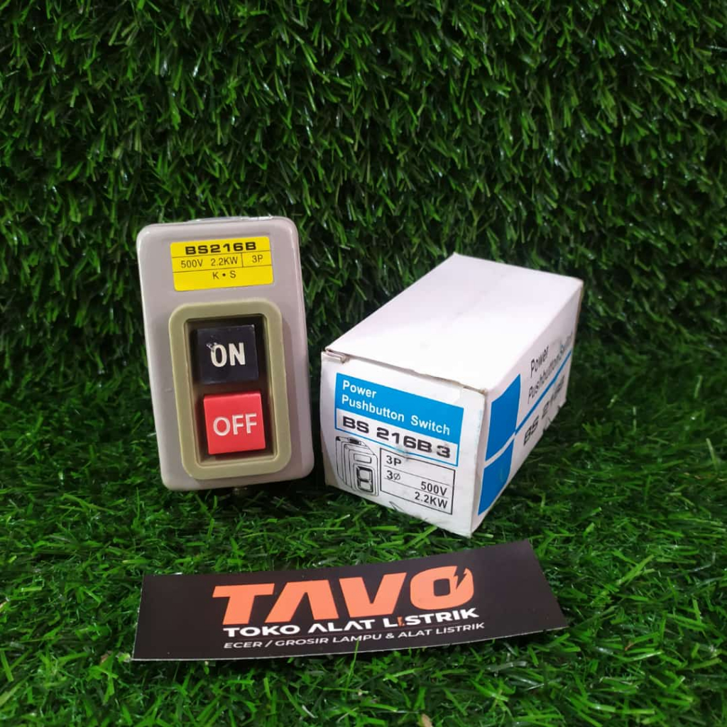 Jual Power Push Button Switch ON OFF BS216B 3P 15A 2.2kW 500V BS-216B | Shopee Indonesia