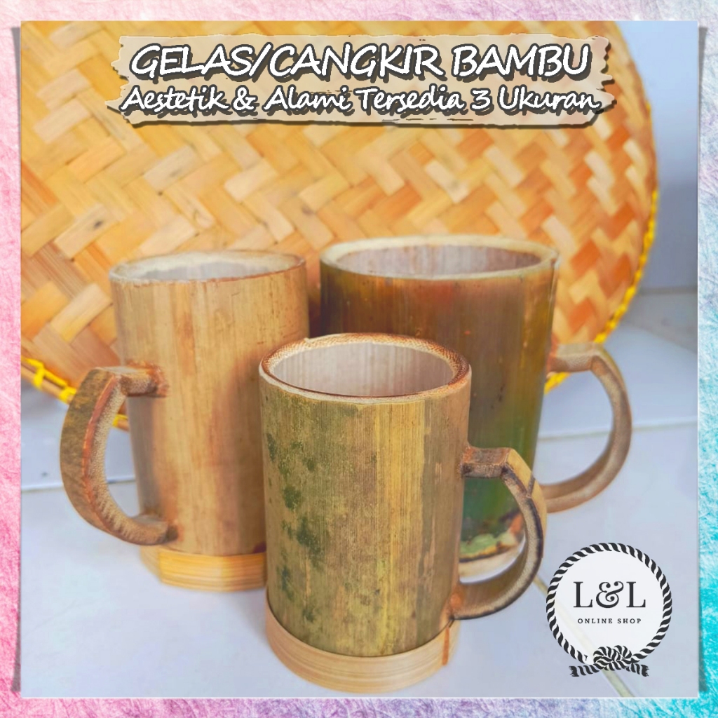 Jual Kerajinan Bambu Gelas Unik Gelas Kopi Aesthetic Cafe Bamboo Jadul Cangkir Mug Bambu Asli ...