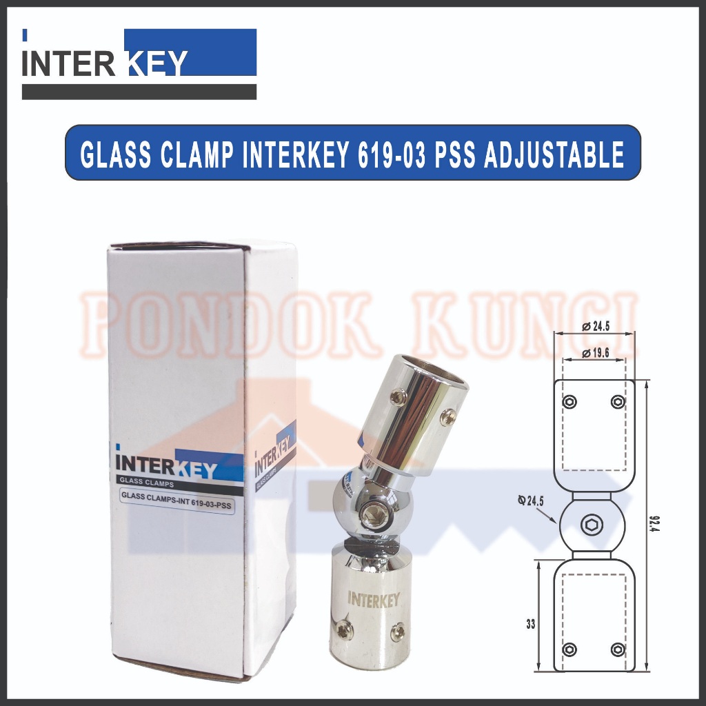 Jual Glass Clamp INTERKEY 619-03 Penghubung Pipa Ke Pipa Konektor Pipa 19mm Adjustable | Shopee ...