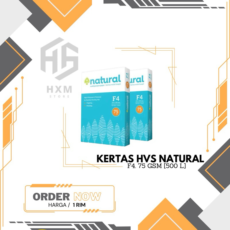 Jual Kertas HVS F4 Natural 75 GSM [ 1 rim ] | Shopee Indonesia
