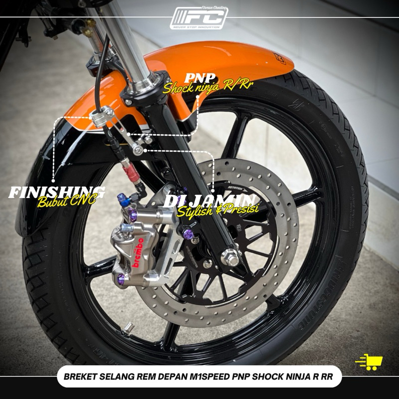 Jual BREKET BRIKET BRACKET KLEM SLANG REM DEPAN M1SPEED SHOCK NINJA R ...