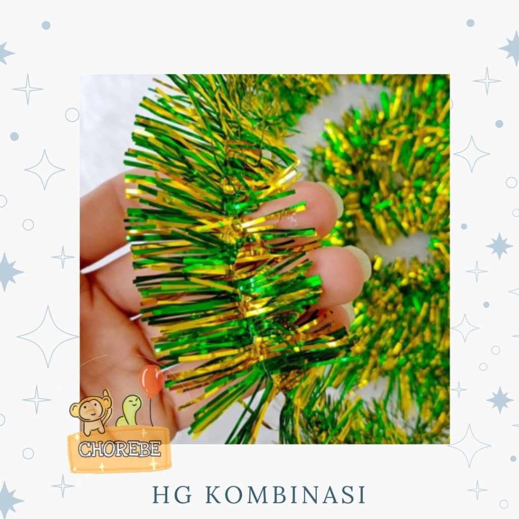 Jual Slinger Tinsel Hiasan Dekorasi Idul Fitri Motif Ketupat / Bulan ...