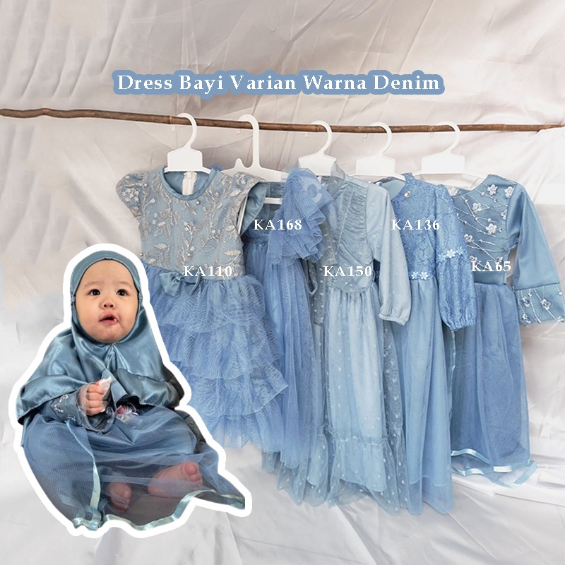 Jual Gaun Gamis Bayi Warna Denim Terbaru 2024 Baju Denim Anak Perempuan ...