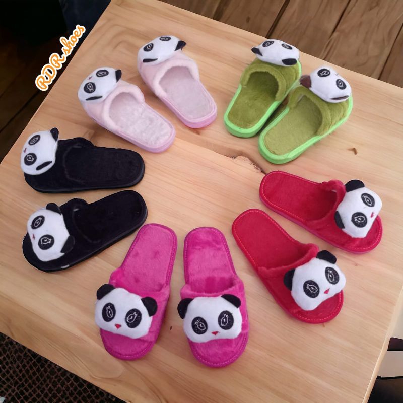 Jual sandal anak full bulu boneka panda (26-35) | Shopee Indonesia