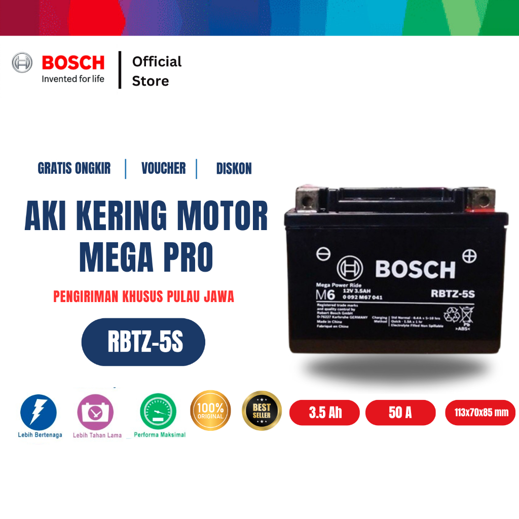 Jual Bosch Aki Kering Motor Honda Mega Pro - Maintenance Free - RBTZ-5S ...