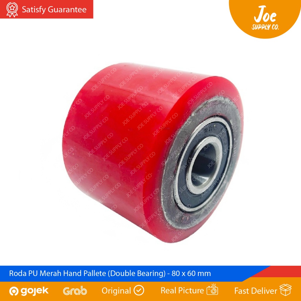 Jual Roda Hand Pallet Lift PU 80 x 60 70 80 90 100mm Double Bearing ...