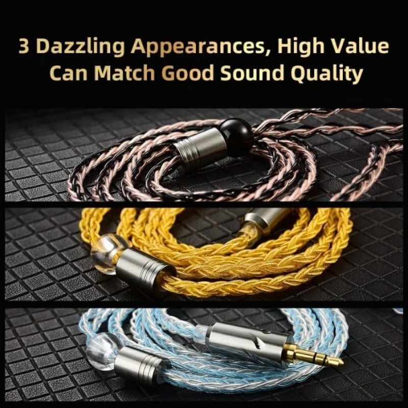 Jual Kabel Headset Pin C 0.75 Non Mic 8 Braid KZ CCA TRN | Shopee Indonesia