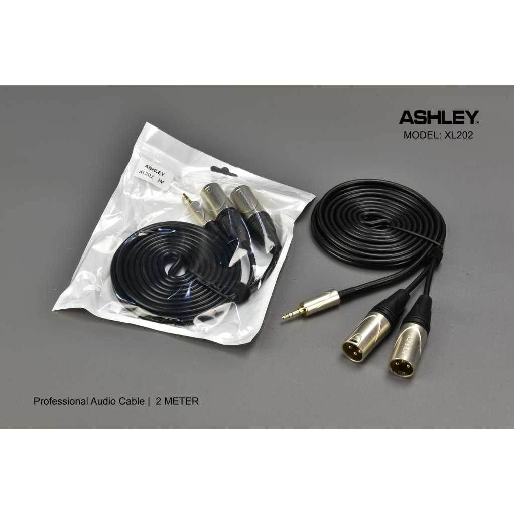 Jual ASHLEY KABEL AUDIO XL202 XLR CANON MALE CABANG TO JACK HP 3,5MM ...