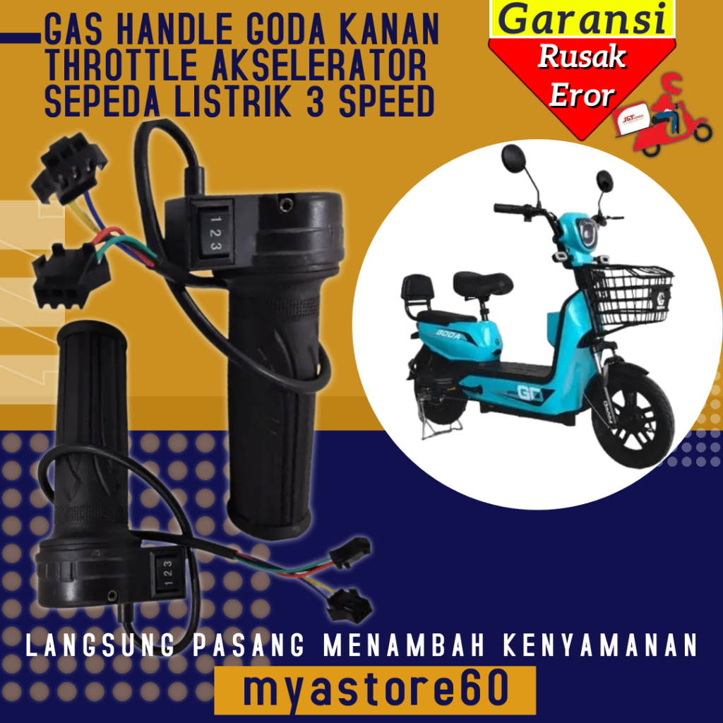 Jual Throttle Gas Sepeda Listrik G0DA Gas Handle Grips Kanan Throttle ...