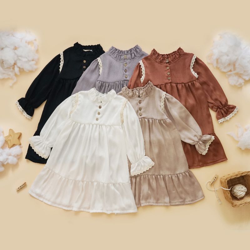 Jual Elrasyakids || Elshanaya Silk Dress || Dress Cradenza Anak ...