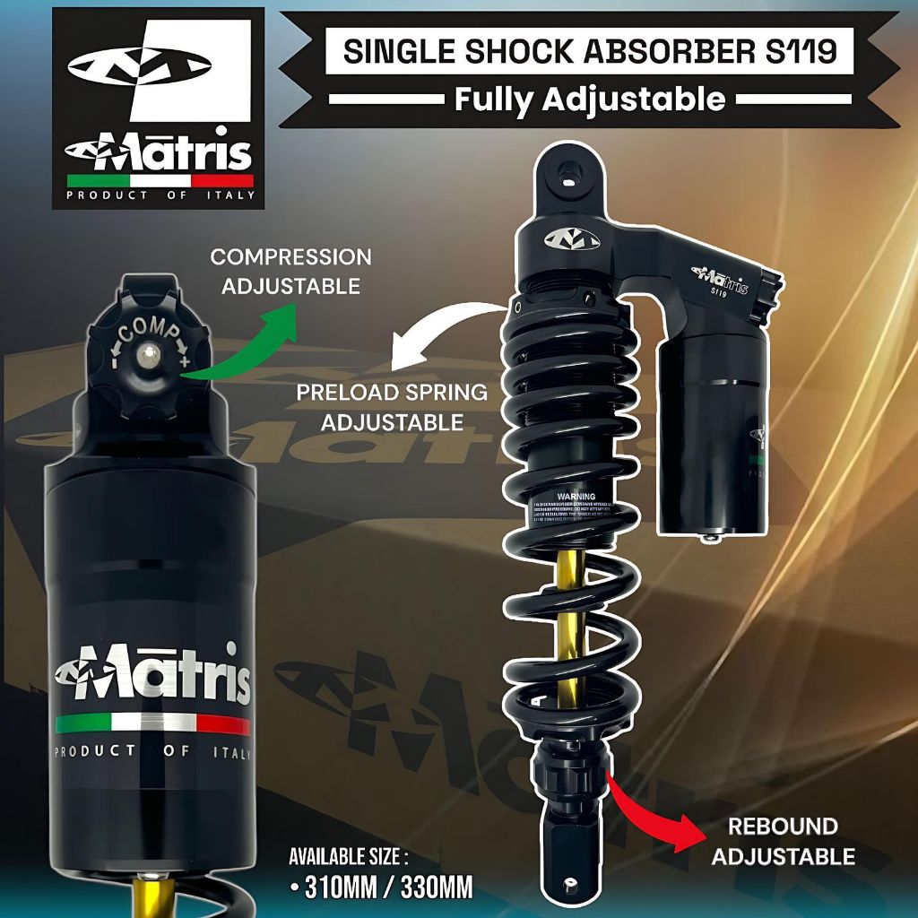 Jual Shock Breaker / Peredam Kejut Motor Matic Merk Matris S119 Fully ...