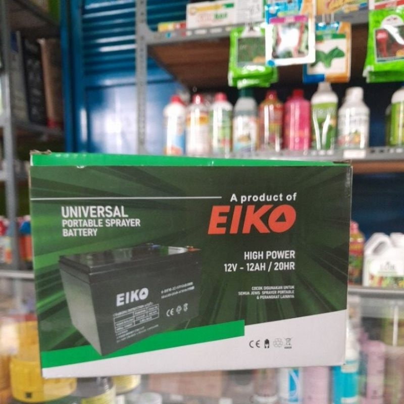 Jual Battery Aki EIKO Hitam (High Power 12V - 12AH / 20HR ) | Shopee Indonesia