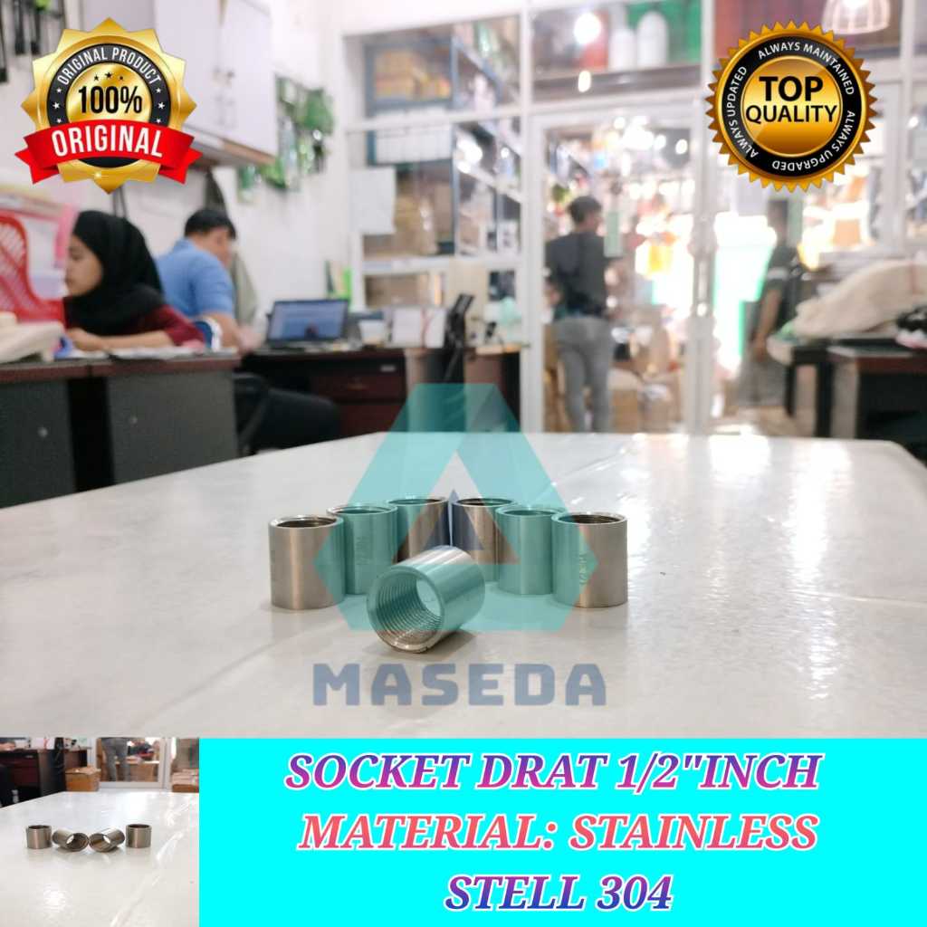 Jual Socket Stainless SS 304 Drat 1/2" inch Fitting Drat Dalam | Shopee ...