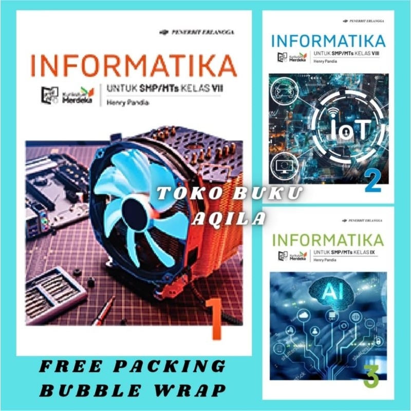 Jual Buku Informatika Kelas 1 2 3 / 7 8 9 SMP/MTs Erlangga Kurikulum Merdeka Original | Shopee ...