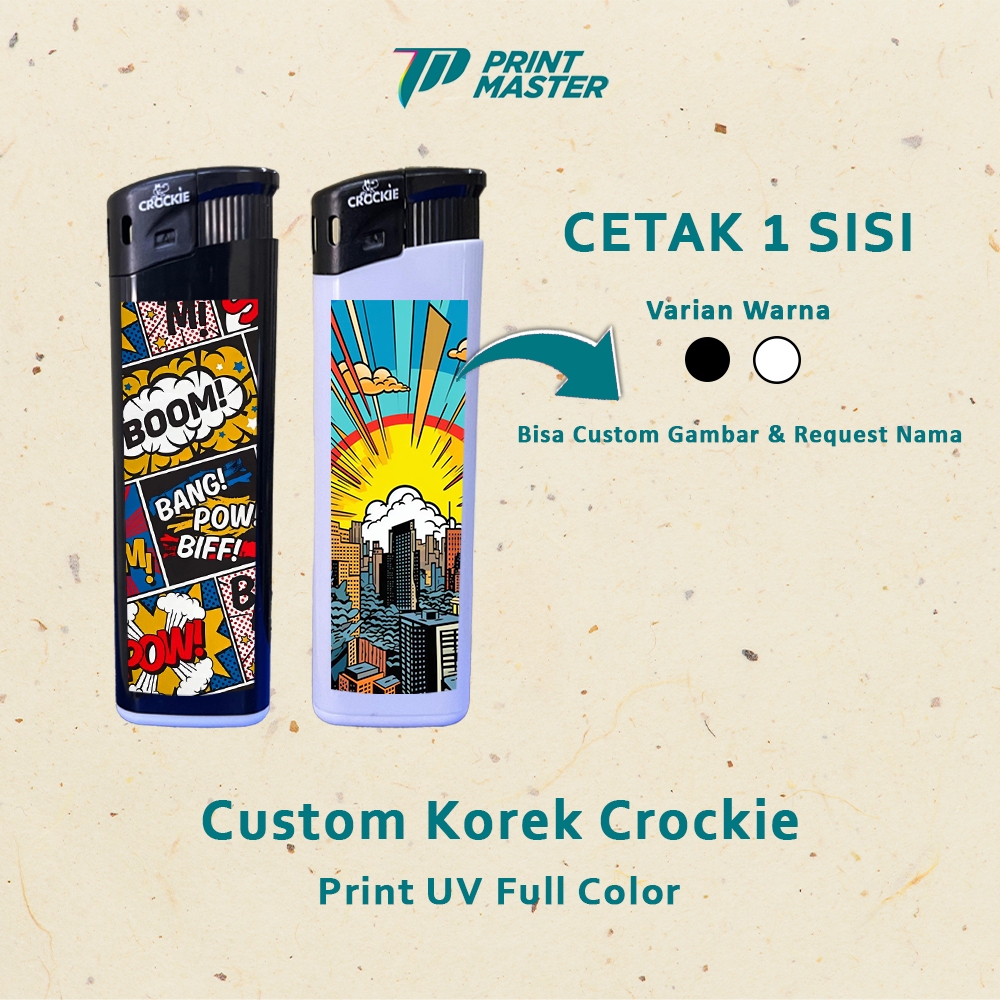 Jual Custom Korek Api Crockie Lighter Promosi Souvenir Print UV 1 Sisi ...