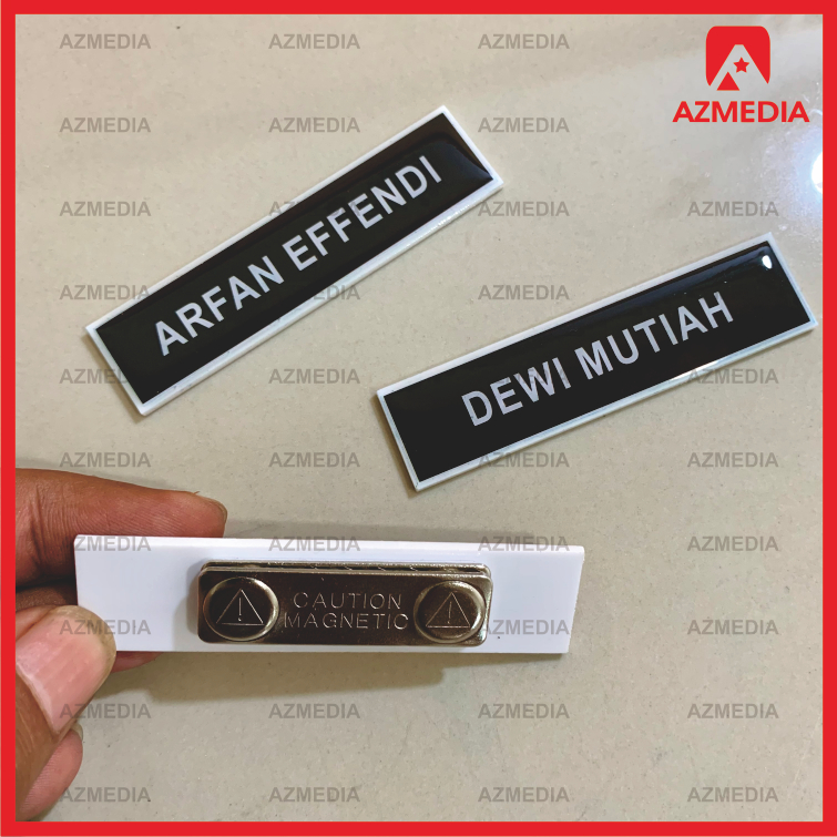 Jual Nametag Papan Nama Dada Name Tag Akrilik Peniti Magnet Peniti Paku ...