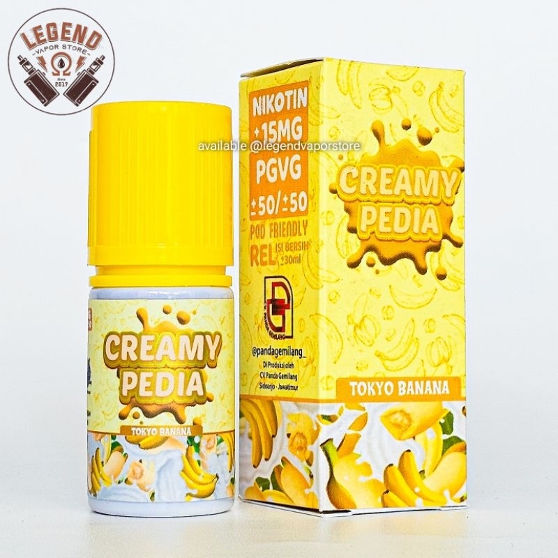 Jual SALT NIC - LIQUID CREAMY PEDIA Tokyo Banana 30ML 15MG AUTHENTIC | Shopee Indonesia