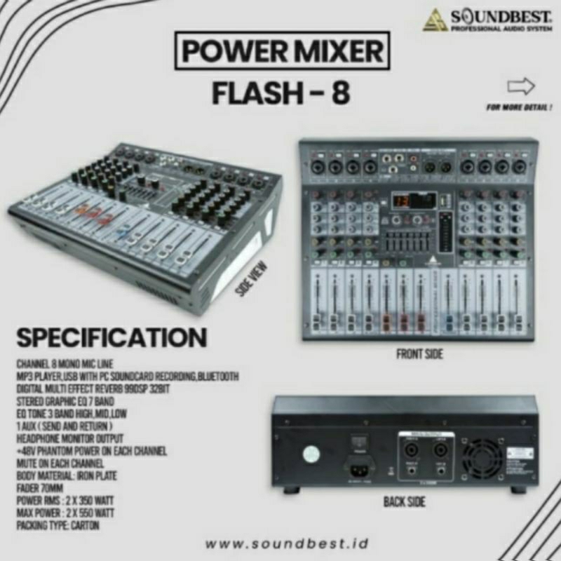 Jual power mixer 8 channel original soundbest flash 8 power mixer ...