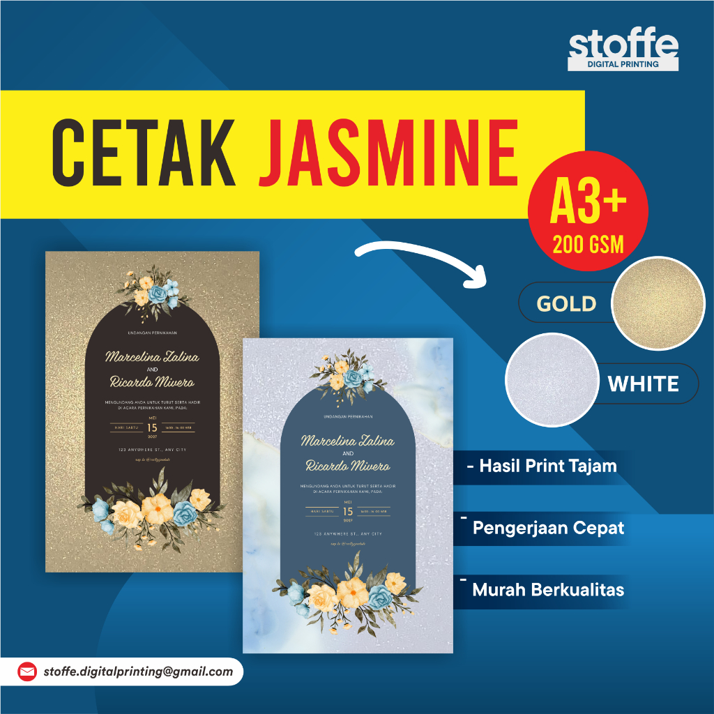 Jual Cetak Kertas Jasmine A3+ Cetak Undangan Cetak Fancy Paper | Shopee ...
