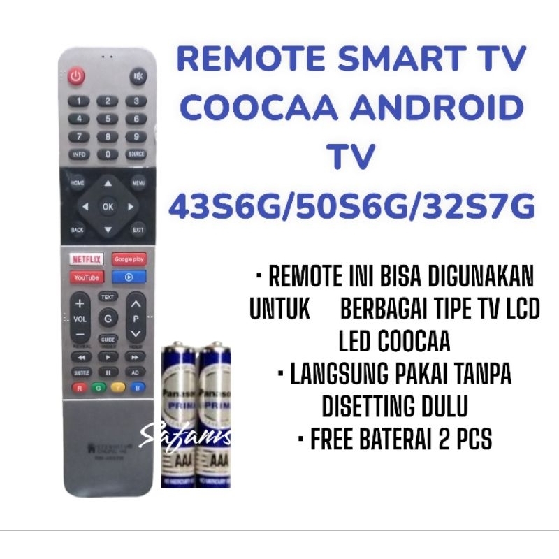 Jual REMOTE SMART TV COOCAA ANDROID TV 43S6G/50S6G/32S7G LED LCD - FREE ...