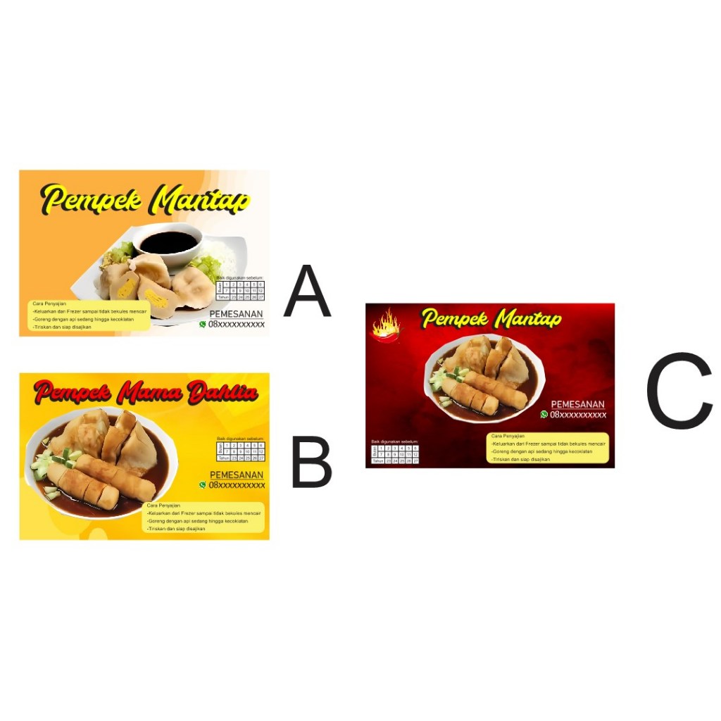 Jual sticker pempek/sticker frozenfood/sticker makanan | Shopee Indonesia