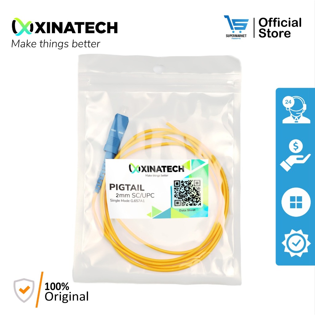 Jual Pigtail 2mm SC UPC Fiber Optic FTTH SC - Kabel FO 1,5M Kuning ...