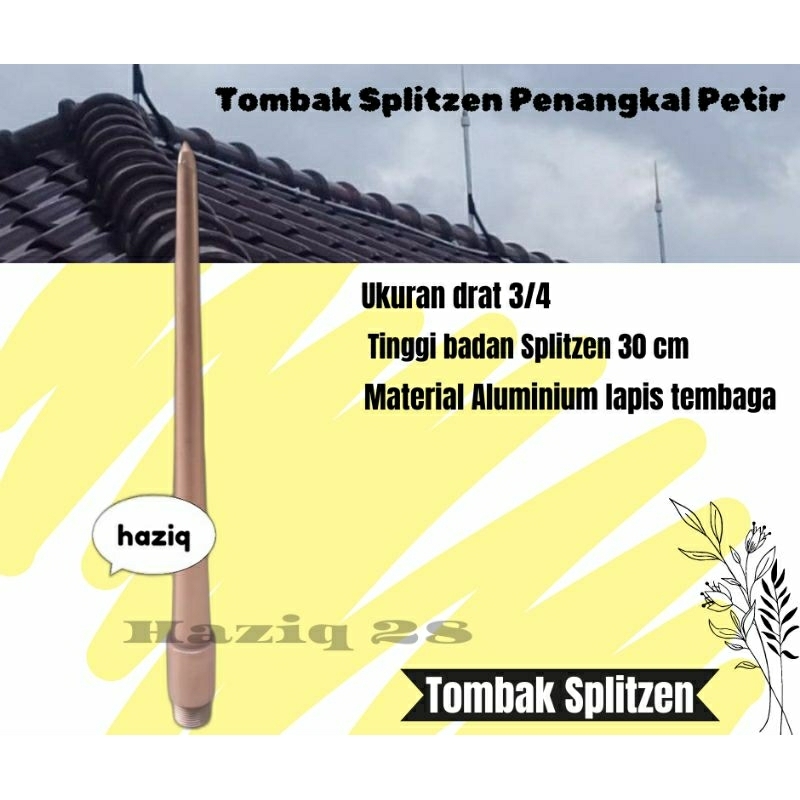 Jual Penangkal Petir 30cm ¾ inch / Tombak Splitzen Penangkal Petir 30 ...