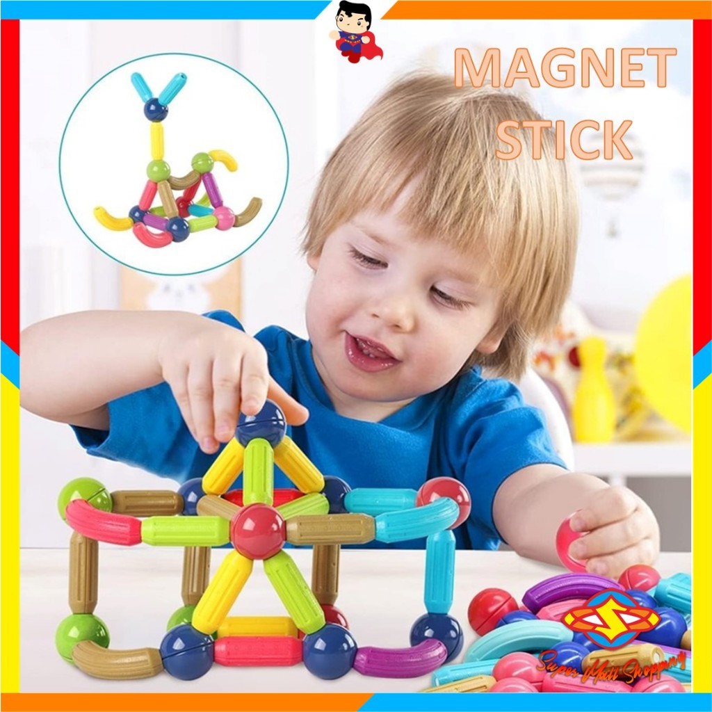 Jual SMS 64Pcs Set Mainan Magnet Stick Balls 42Pcs Magnetic Building 25 Pcs Blocks Edukasi ...