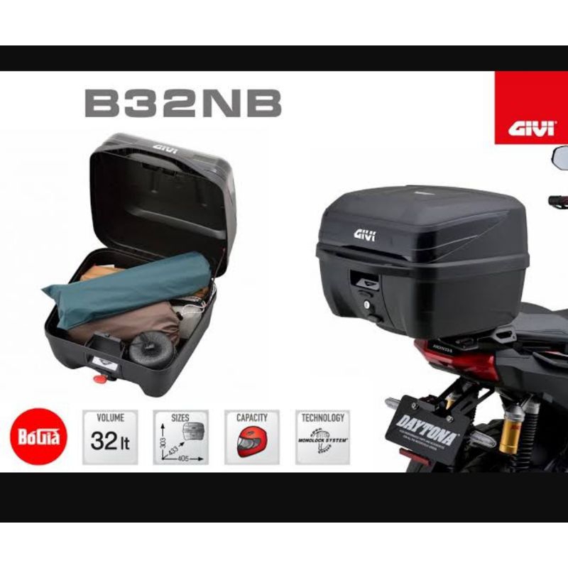 Jual box givi B32 / B32N / B32NM / B32 NM black / bold new Produk | Shopee Indonesia