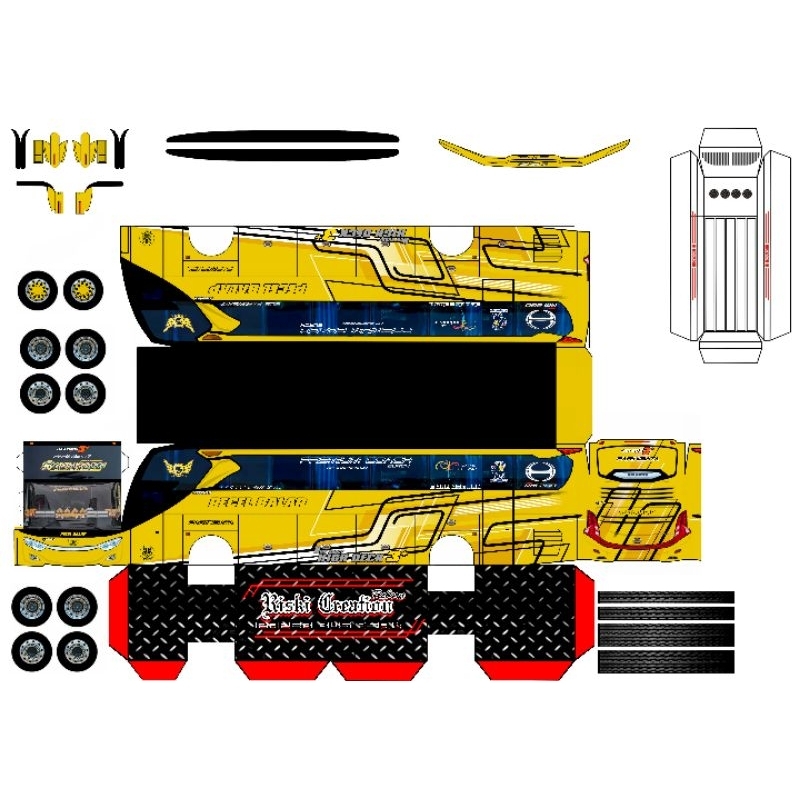 Jual POLA MINIATUR BUS BASURI BUMBLEBEE PECEL BALAP | Shopee Indonesia