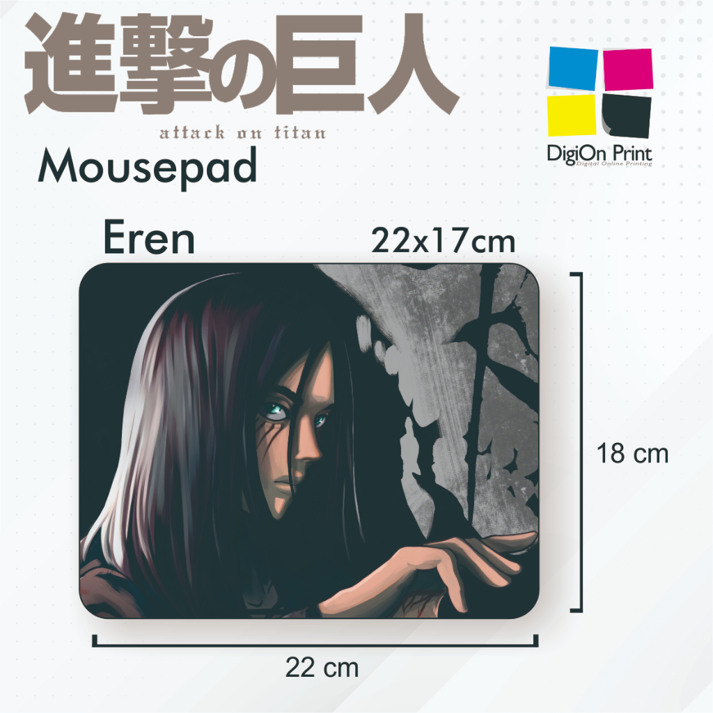 Jual mousepad anime Shingeki no kyojin Attack on Titan EREN YEAGER ...