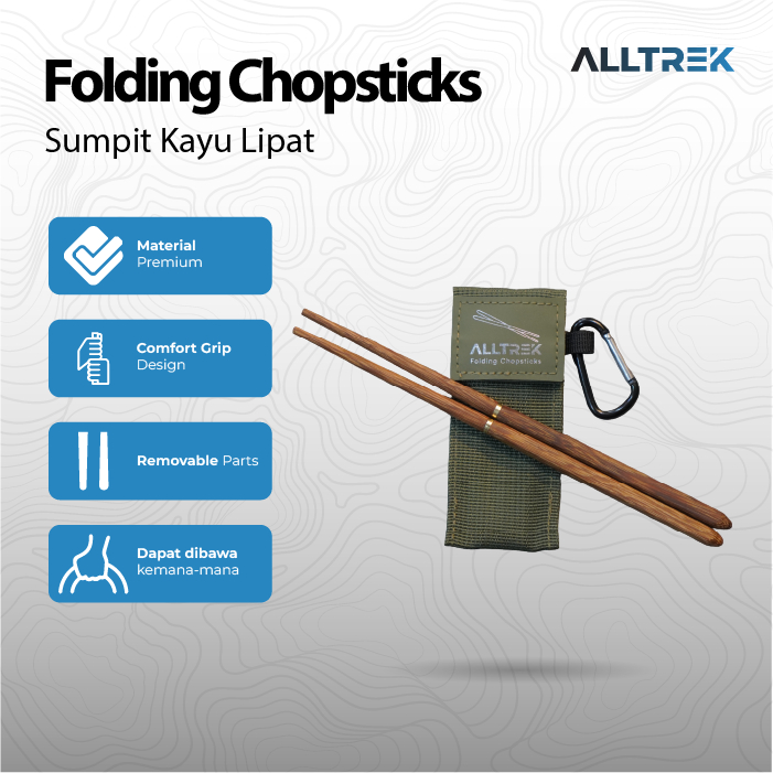 Jual ALLTREK Alat Makan Sumpit Folding Chopstick Solid Wood Portable ...