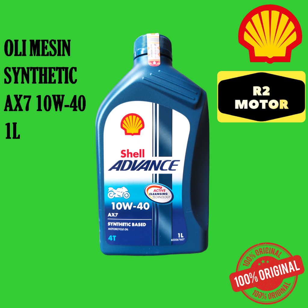 Jual OLI MESIN MOTOR BEBEK LAKI SHELL ADVANCE AX7 10W-40 (1L) REVO ...
