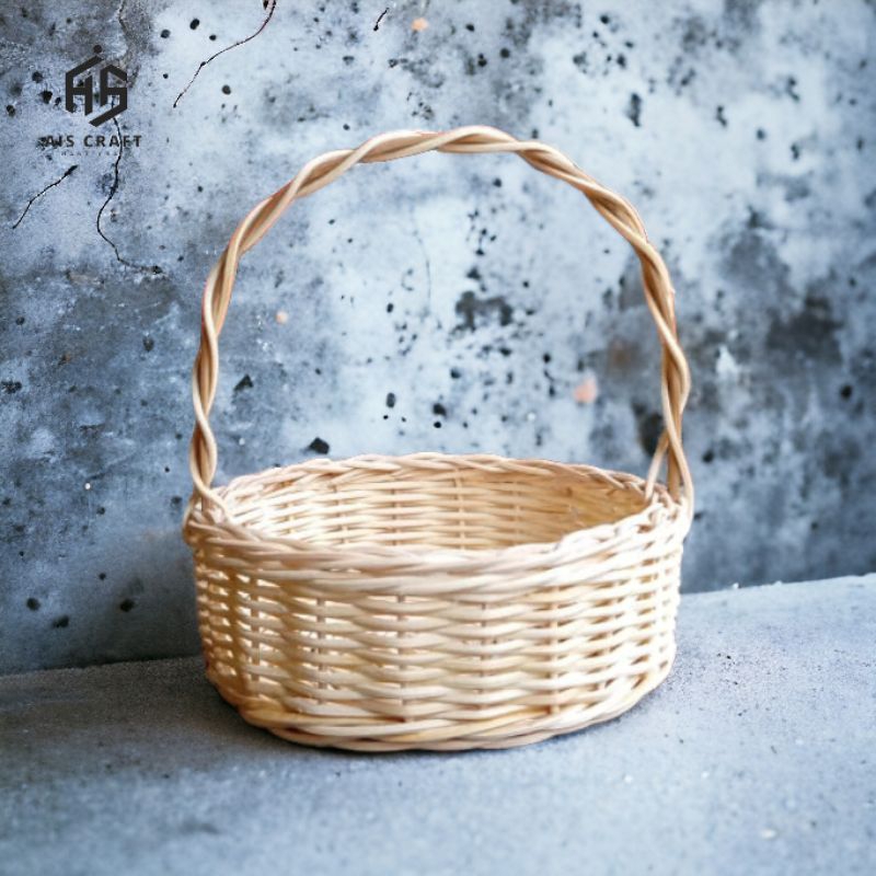 Jual Keranjang Hampers Bahan Rotan Berkualitas Ukuran 18 cm tinggi 20 ...