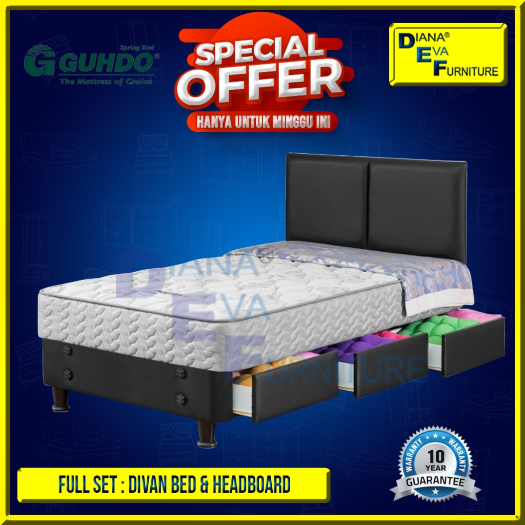 Jual Guhdo New Prima Drawer Full Set Kasur Springbed | Shopee Indonesia