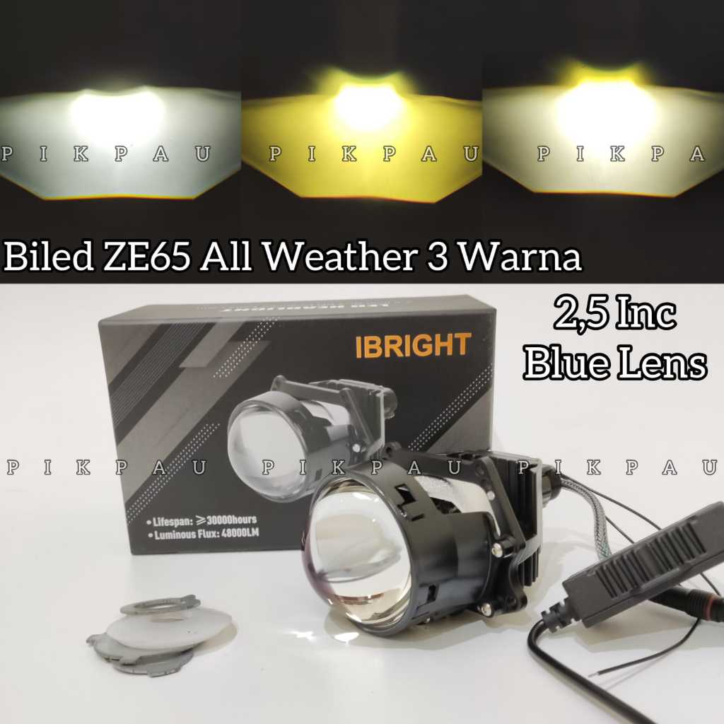 Jual IBRIGHT Lampu Utama Biled 2,5inc Projector All Weather Blue Lens ...