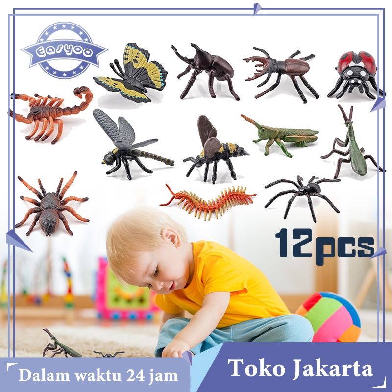 Jual Isi 12 Mainan Edukasi Binatang Karet Serangga Mystical Insects ...