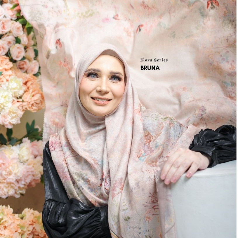 Jual Rahina Indonesia I ELORA Special Raya Series I Hijab motif segiempat voal chevron ukuran ...