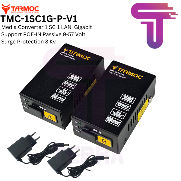 Jual Tarmoc TMC-1SC1G-P-V1 | HTB mini Media Converter 1 SC - 1 LAN || 1FO 1LAN Gigabit POE-in ...