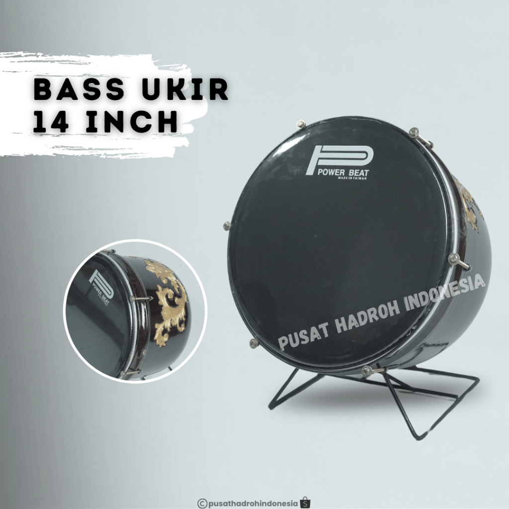 Jual Bass Hadroh Ukir Jepara Motif Ukir Ukuran 14 inch Bass Rebana ...