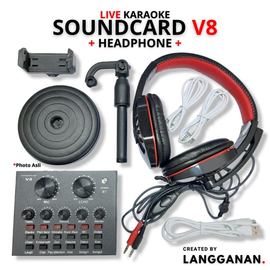 Jual Sound card V8 Bluetooth Audio External Mixer Soundcard Alat Live ...