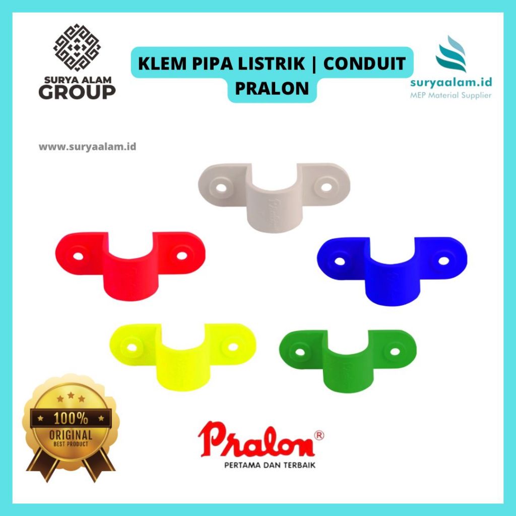 Jual KLEM CONDUIT 20 MM | SADDLE CLIP PIPA LISTRIK 20 MM PRALON | CLAMP ...