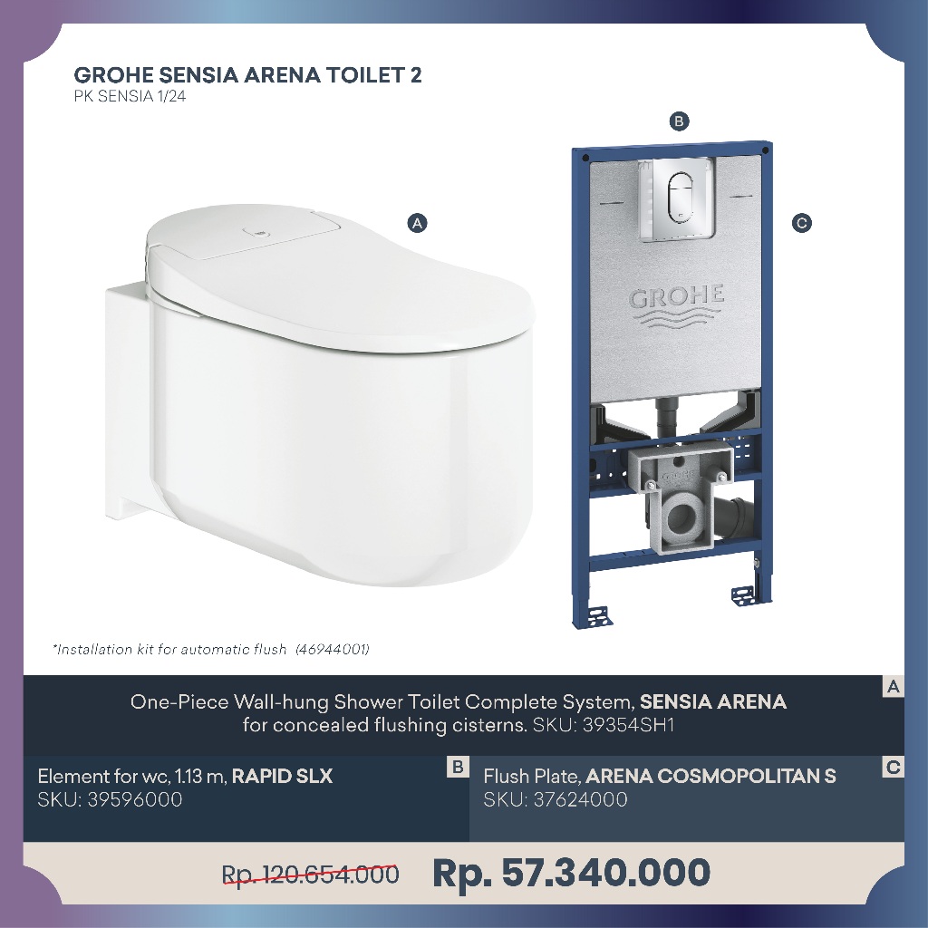 Jual Grohe Sensia Arena Toilet 2 / Grohe Toilet Sensia Arena 2 | Shopee ...