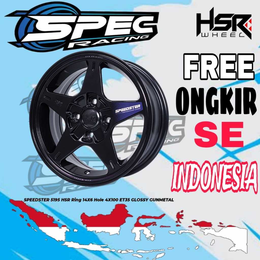 Jual Velg Mobil Racing Ring 14 HSR SPEEDSTER Pelek R14 Wuling Air Ev Brio Agya Ayla Mirage ...