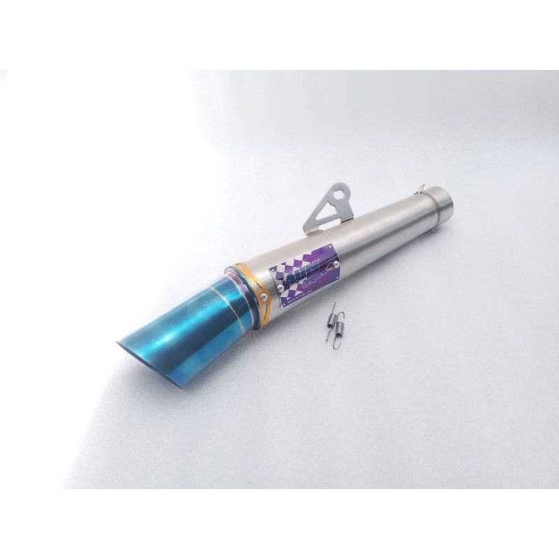 Jual canister muffler only AUN blue tipe 51 mm | Shopee Indonesia