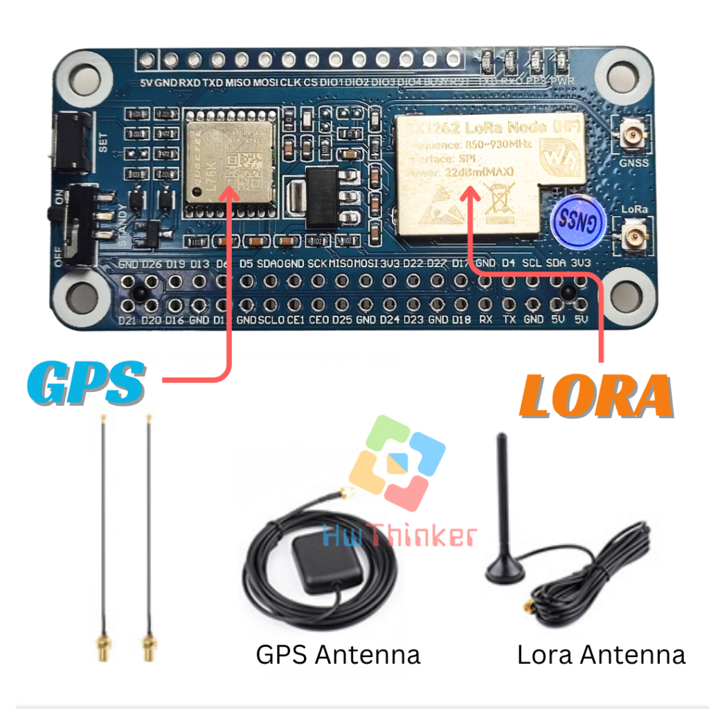 Jual Waveshare Modul SX1262 LoRaWAN Lora Node Expansion board for Raspberry Pi Hat GNSS GPS ...