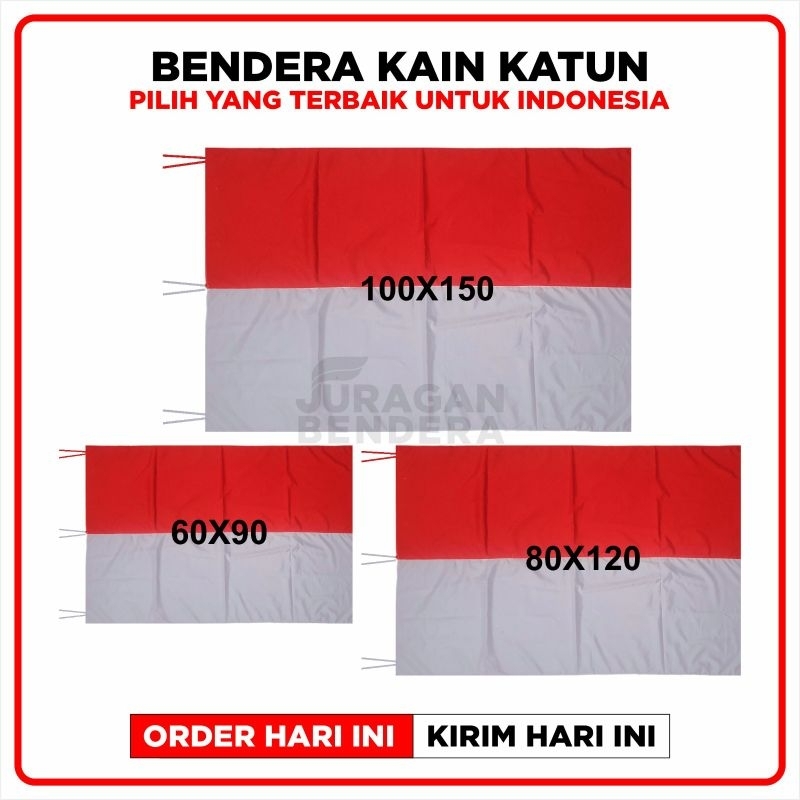 Jual BENDERA INDONESIA MERAH PUTIH BAHAN KAIN KATUN | Shopee Indonesia