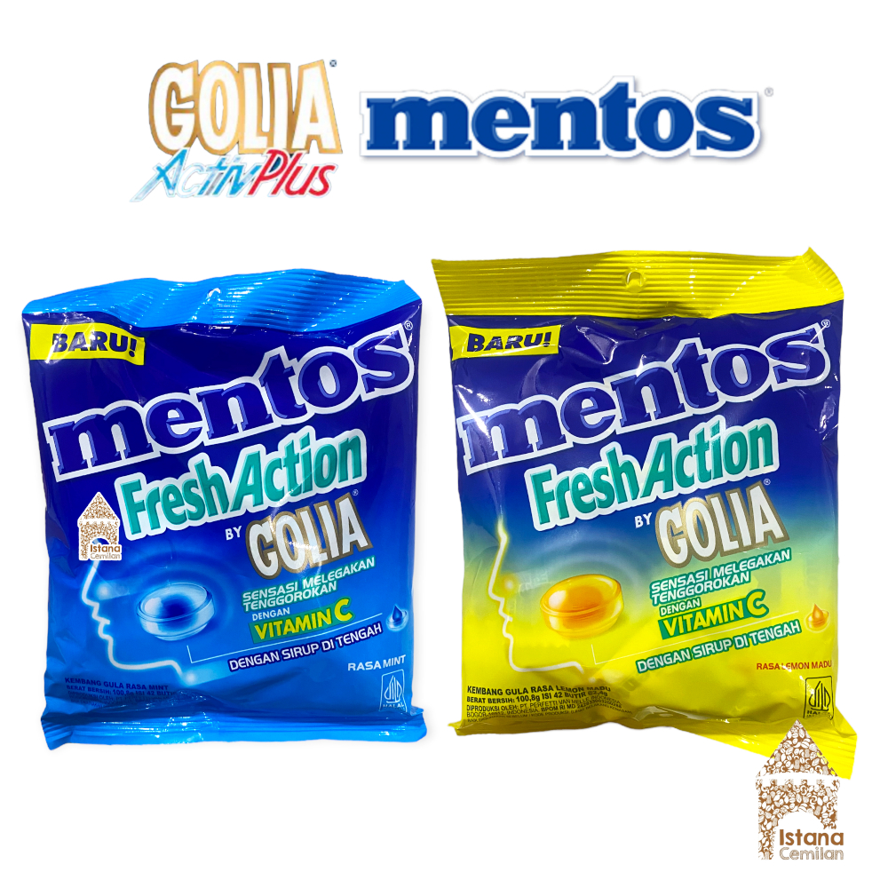 Jual Mentos Fresh Action by Golia Permen Mint / Lemon Madu (isi 42 ...