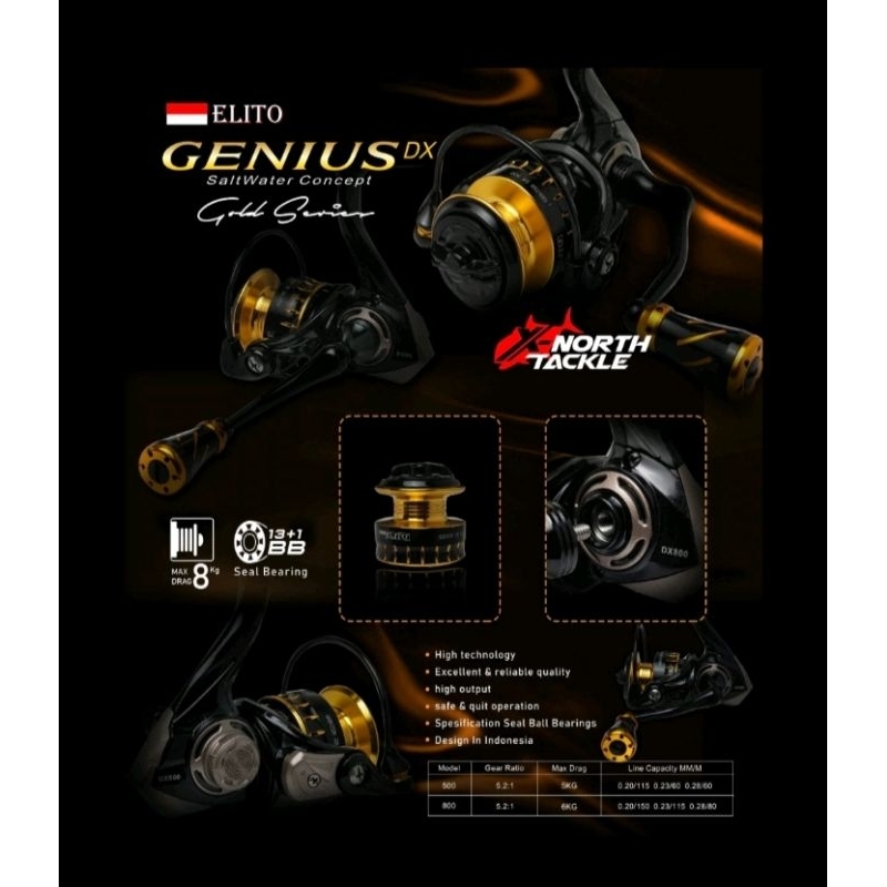 Jual Reel Pancing UL Elito Genius 800 DX SW PH consep | Shopee Indonesia